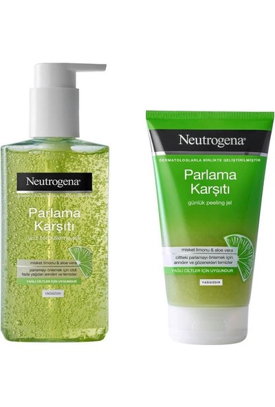 Neutrogena Parlama Karşıtı Peeling ve Temizleme Jeli 2li Set