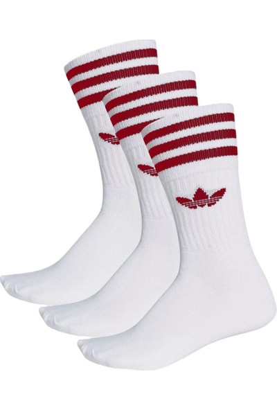 Adidas Unisex Kırmızı Beyaz Spor - Tenis Çorap Seti - 3'lü