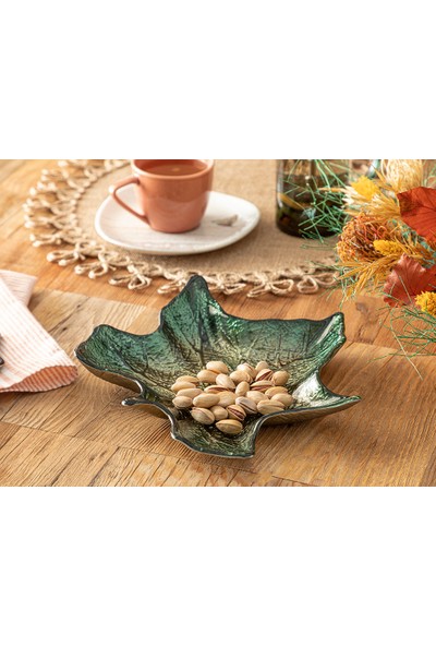 English Home Leafy Cam Çerezlik 22 cm Yeşil