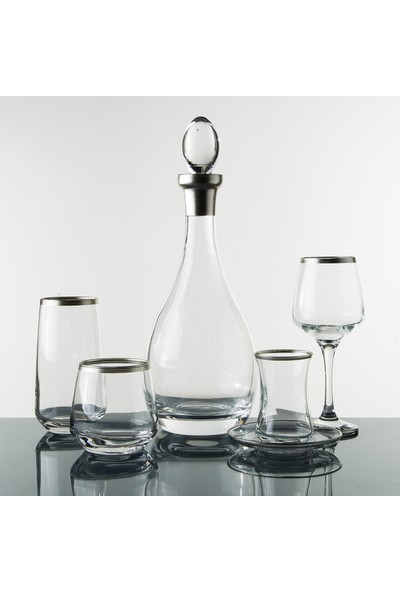 Ucuzcuyuz Avm 61 Parça 12 Kişilik Gümüş Yaldızlı Su Takımı