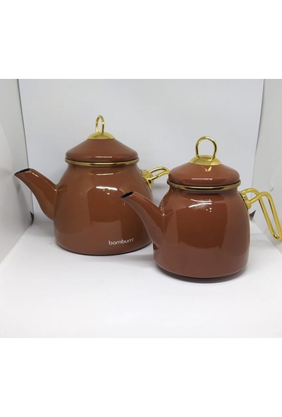 Ebruli Ebruliemaye Çift Kapak Çaydanlık Takımı