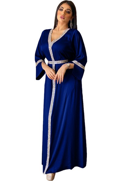 Fridayin Mavi Uzun Kadın Elbise (Yurt Dışından)
