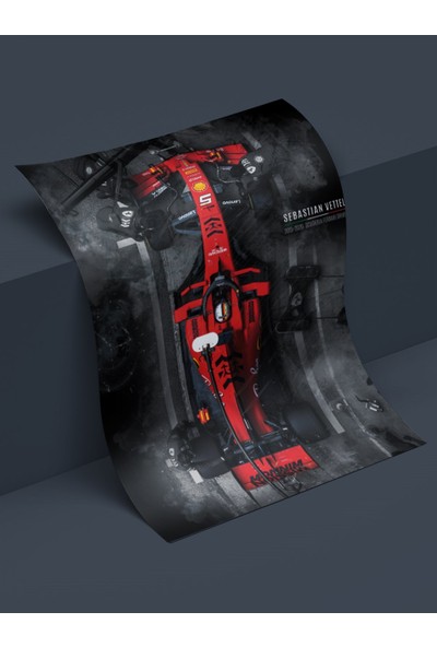 Rflection Sebastian Vettel Ferrari Flyer Poster Rflection Sebastian Vettel Ferrari Flyer Poster