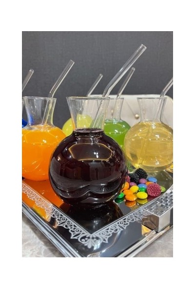 Mien 6'lı Tombul Cam Pipetli Meşrubat Bardağı Mien 6'lı Tombul Cam Pipetli Meşrubat Bardağı