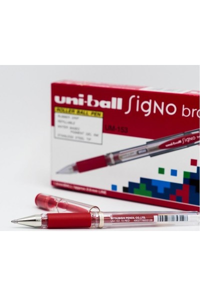 Uni-Ball Uniball UM153 Signo Broad 1.0 mm Imza Kalemi Kırmızı 12'li Paket Uni-Ball Uniball UM153 Signo Broad 1.0 mm Imza Kalemi Kırmızı 12'li Paket