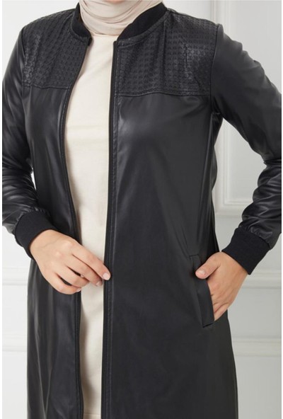 Pamuk Butik Kadın Siyah Deri Kap