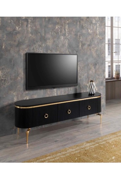 Evnesya Desi̇ng Tv Sehpa Si̇yah Evnesya Desi̇ng Tv Sehpa Si̇yah