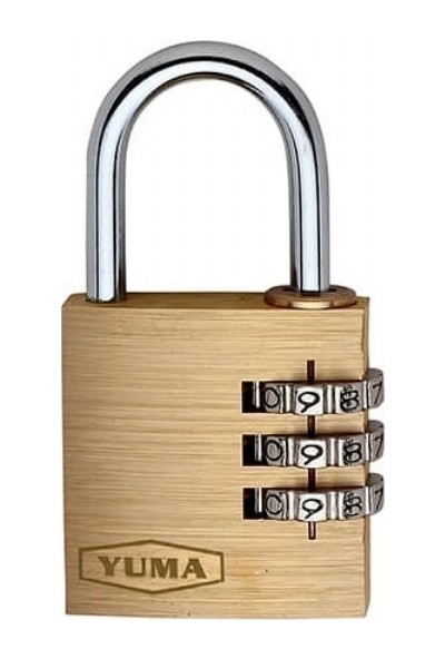 Yuma Şifreli Pirinç Asma Kilit 25 mm Şifreli Asma Kilit 3 Basamaklı