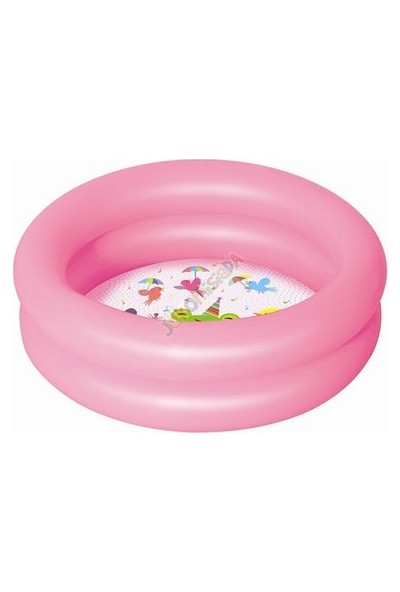 Bestway 2 Halkalı Şişme Bebek Havuzu Pembe 61X15 51061