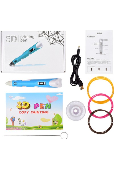 3D USB Şarj Düşük Sıcaklık Baskı Kalemi P63 (6 Metre * 3 Sarf Malzemesi) (Yurt Dışından)