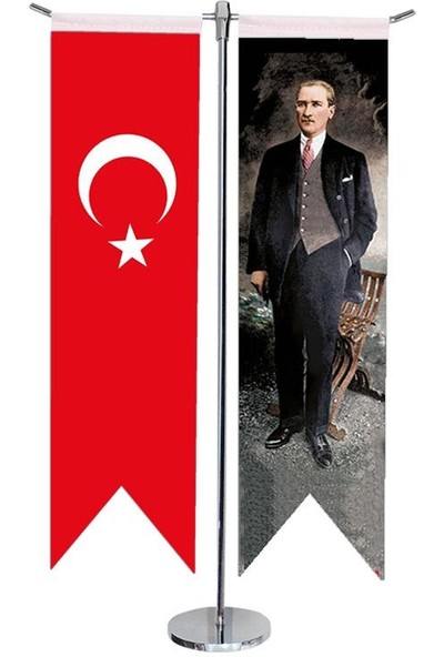 Saturndesign Masaüstü Kırlangıç Atatürk + Türk Bayrağı + Krom T Direk Masa Bayrak Seti Saturndesign Masaüstü Kırlangıç Atatürk + Türk Bayrağı + Krom T Direk Masa Bayrak Seti