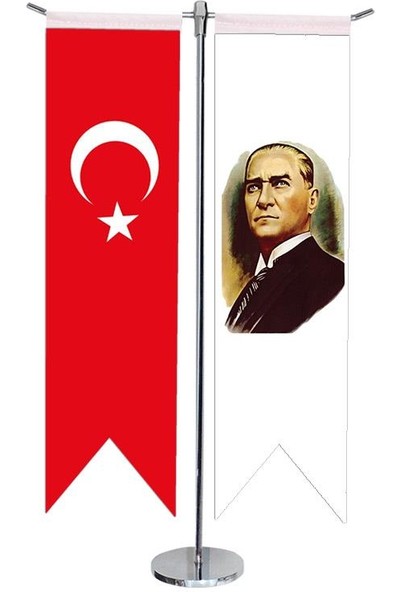 Saturndesign Masaüstü Kırlangıç Atatürk + Türk Bayrağı + Krom T Direk Masa Bayrak Seti Saturndesign Masaüstü Kırlangıç Atatürk + Türk Bayrağı + Krom T Direk Masa Bayrak Seti