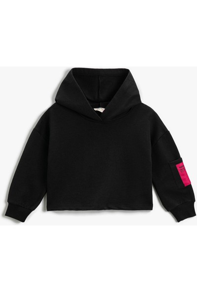 Koton Kol Detaylı Kapşonlu Sweatshirt Pamuklu