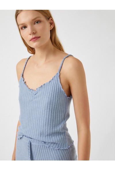 Koton Kadın Askılı Fırfırlı Atlet