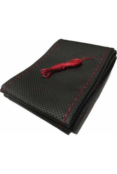 Gürler Oto Aksesuar Fiat Doblo 2010+ Direksiyon Kılıfı Noktalı Kırmızı Ipli (11CM)