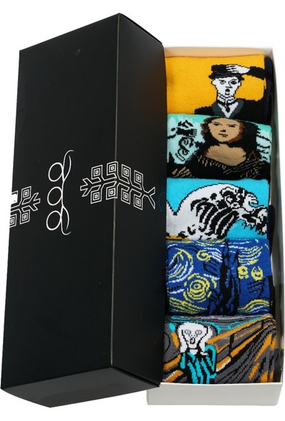 Ags Hemdem 5'li Yumuşak Dokulu Sanatsal Art Tablo Desenli Özel Kutulu Çok Renkli Unisex Pamuk Uzun Çorap Ags Hemdem 5'li Yumuşak Dokulu Sanatsal Art Tablo Desenli Özel Kutulu Çok Renkli Unisex Pamuk Uzun Çorap