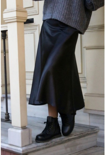 Thegulden.co Siyah Saten Etek