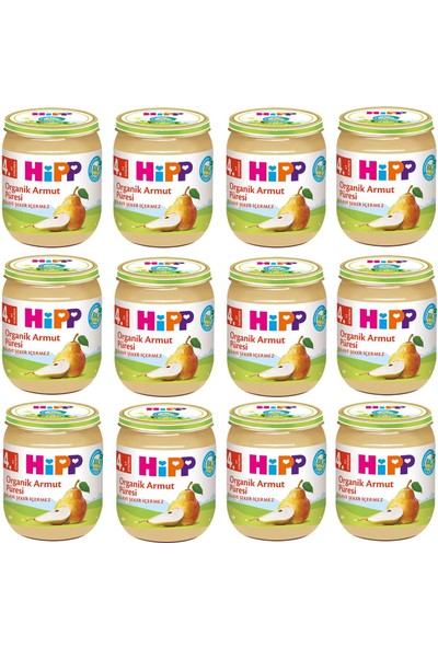 Hipp Kavanoz Maması Organik Armut Püresi 125 gr 12 Adet