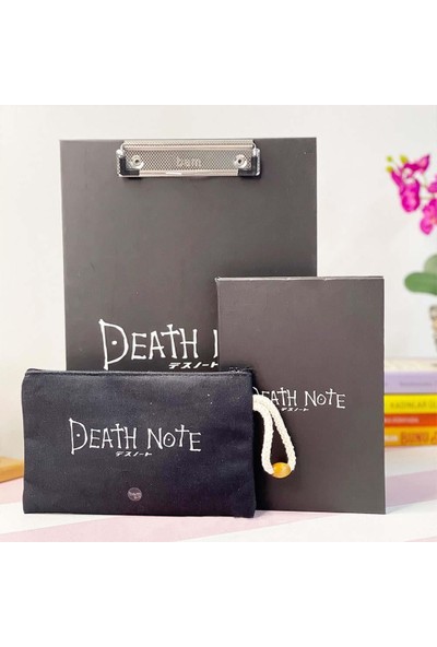 Bam Death Note Tasarımlı Sekreterlik + Defter + Kalemlik Seti Bam Death Note Tasarımlı Sekreterlik + Defter + Kalemlik Seti