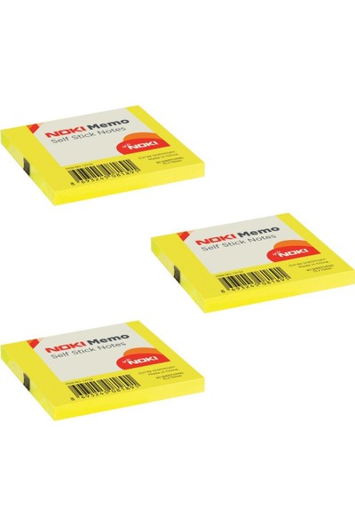 Noki Memo Stick Limon Sarı 75 x 75 mm 3'lü Noki Memo Stick Limon Sarı 75 x 75 mm 3'lü