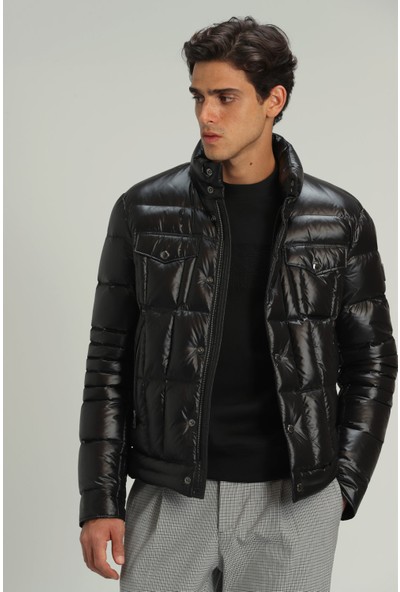 Lufian Dern Kaz Tüyü Erkek Mont Siyah