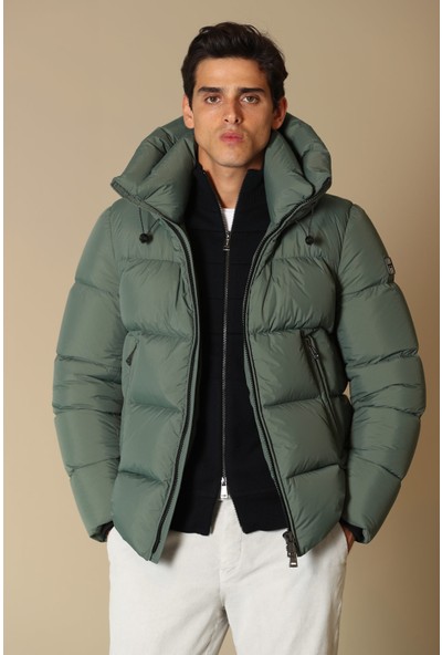 Lufian Tommy Kaz Tüyü Erkek Mont Siyah