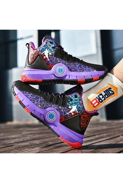 Kın Siyah Mor Erkek Basketbol Ayakkabı Sneakers (Yurt Dışından)