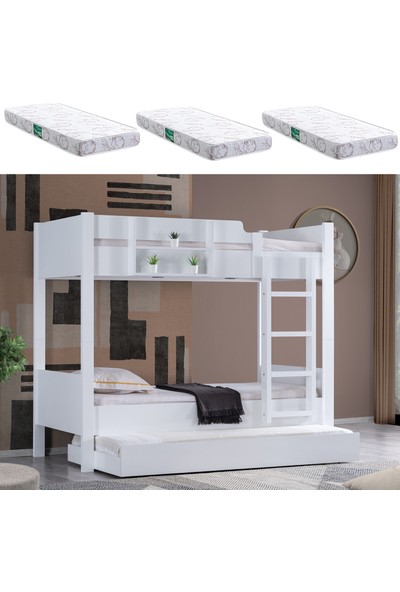 Setay Ranza, Asya Ayrılabilir Yavrulu Ranza + 3 Adet Comfort Yatak Setay Ranza, Asya Ayrılabilir Yavrulu Ranza + 3 Adet Comfort Yatak