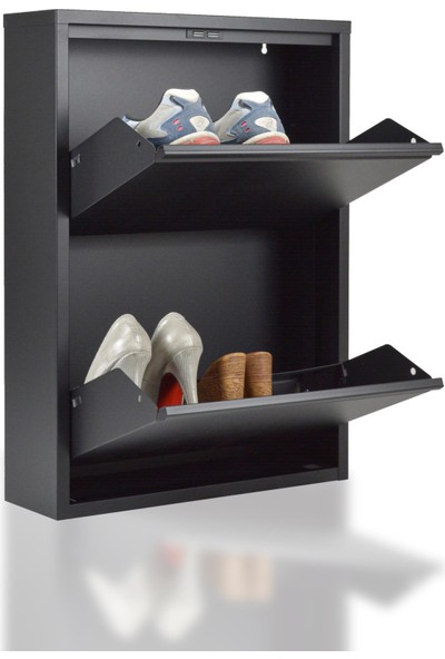 Oliva Home Design 2'li Siyah Metal Ayakkabılık Oliva Home Design 2'li Siyah Metal Ayakkabılık
