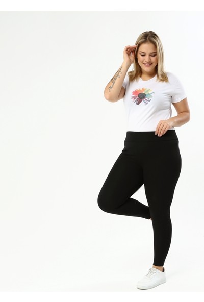 Gny Kadın Büyük Beden Siyah Çelik Tayt Gny Kadın Büyük Beden Siyah Çelik Tayt