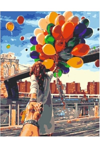 Rubenis Sayılarla Boyama Seti Balonlar ve Kız 30 x 40 cm