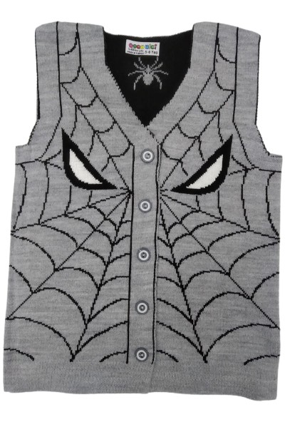 Gogo Bici Erkek Çocuk Örümcek Desenli Triko Yelek