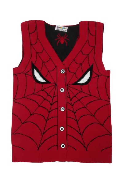 Gogo Bici Erkek Çocuk Örümcek Desenli Triko Yelek