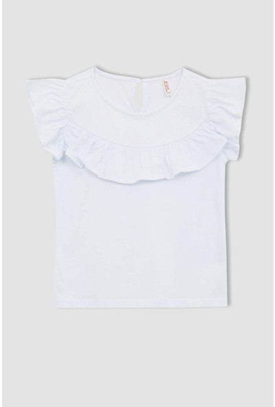 DeFacto Kız Çocuk Regular Fit 23 Nisan Fırfır Detaylı Kısa Kollu Tişört W9065A622SM DeFacto Kız Çocuk Regular Fit 23 Nisan Fırfır Detaylı Kısa Kollu Tişört W9065A622SM
