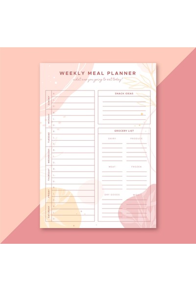 Ünsal Design Haftalık Diyet Planlayıcısı Yazılabilir Silinebilir Pvc 21 x 29.7 cm Weekly Meal Planner Ünsal Design Haftalık Diyet Planlayıcısı Yazılabilir Silinebilir Pvc 21 x 29.7 cm Weekly Meal Planner