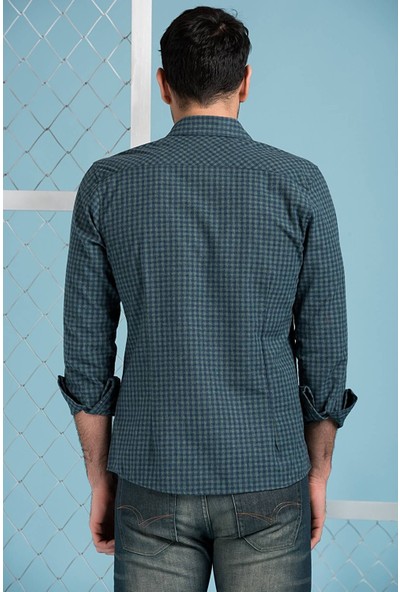 Lee Cooper Master Erkek Kareli U.kol Gömlek - Yeşil-Lacivert