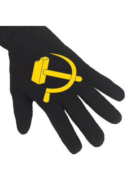 Astak Orak ve Çekiç Baskılı Polar Eldiven YTKTRD371