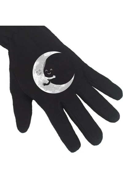 Astak Ay ve Gecenin Sarılması Baskılı Polar Eldiven YTKTRD260