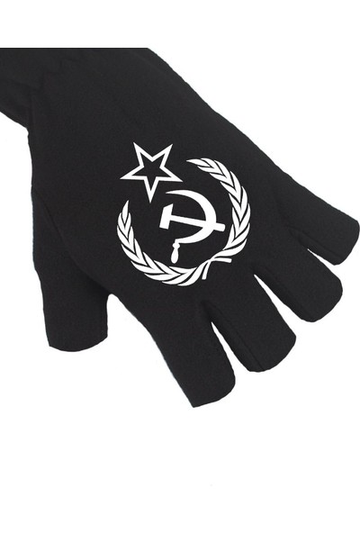 Astak Orak Çekiç Baskılı Kesik Polar Eldiven YTKTRD035