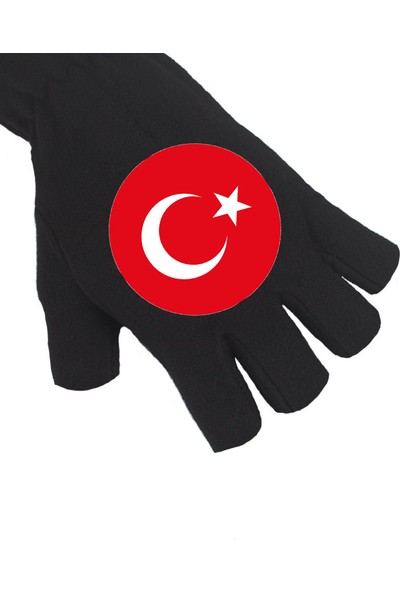 Astak Türk Bayrağı Baskılı Kesik Polar Eldiven YTKTRD425