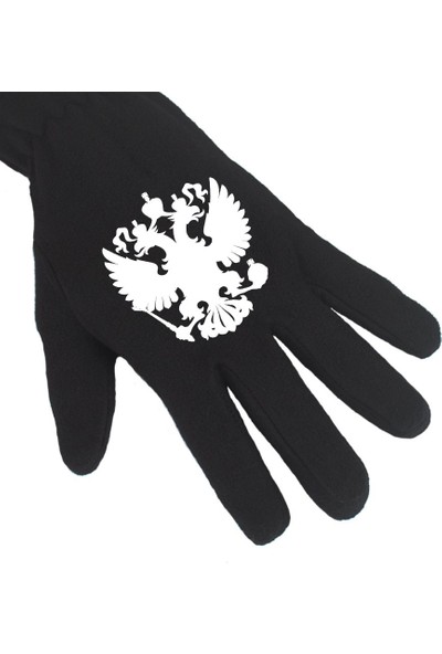 Astak Çift Başlı Kuş Baskılı Polar Eldiven YTKTRD103