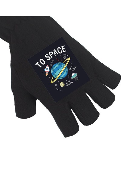 Astak Space Baskılı Kesik Polar Eldiven YTKTRD497