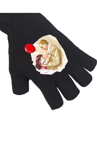 Astak Atatürk Baskılı Kesik Polar Eldiven YTKTRD101 Astak Atatürk Baskılı Kesik Polar Eldiven YTKTRD101