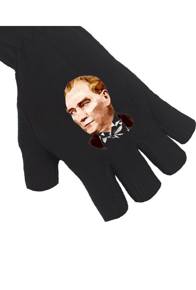 Astak Atatürk Baskılı Kesik Polar Eldiven YTKTRD172 Astak Atatürk Baskılı Kesik Polar Eldiven YTKTRD172