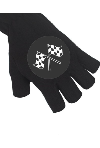 Astak Yarış Bayrağı Baskılı Kesik Polar Eldiven YTKTRD281