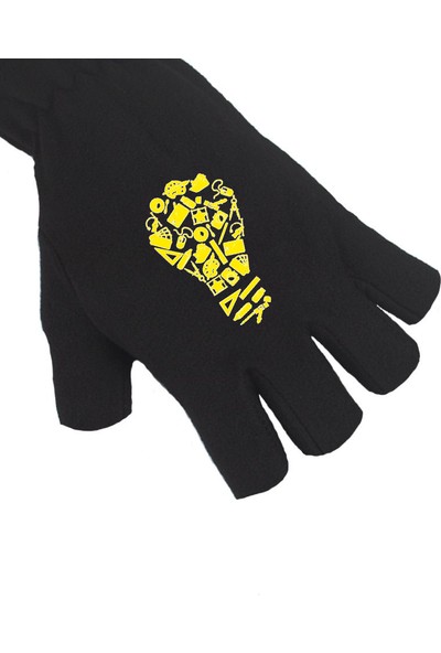 Astak Lamba Baskılı Kesik Polar Eldiven YTKTRD171