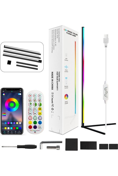 Sakuraa LED Işık Çubuğu Pikap Ritim Rgb Renkli Atmosfer Zemin Işık (1.6m) Sakuraa LED Işık Çubuğu Pikap Ritim Rgb Renkli Atmosfer Zemin Işık (1.6m)