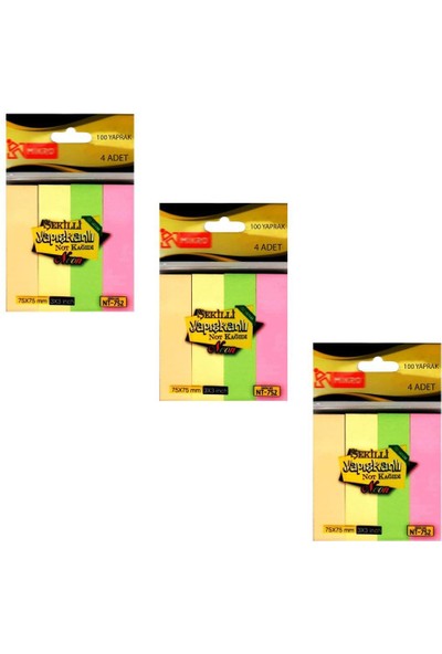 Mikro NT-752 Yapışkanlı Not Kağıdı 100 Yaprak 75 x 75 mm 3'lü