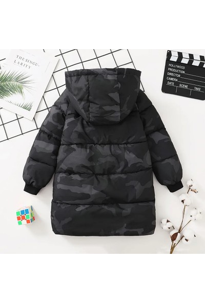 Little Humor Bear Kamuflaj Desenli Kapüşonlu Çocuk Mont Little Humor Bear Kamuflaj Desenli Kapüşonlu Çocuk Mont