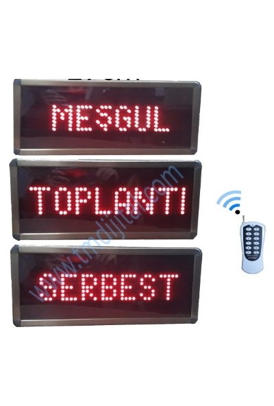 Sanec Kumandalı Meşgul Tabelası Kasa Ölçüsü 13 x 27 cm
